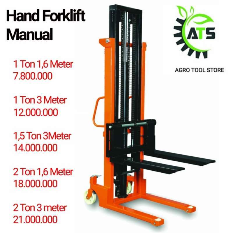 Jual Hand Stacker Manual Forklift 1 - 2 Ton Dalton 1,6m - 3m Alat ...