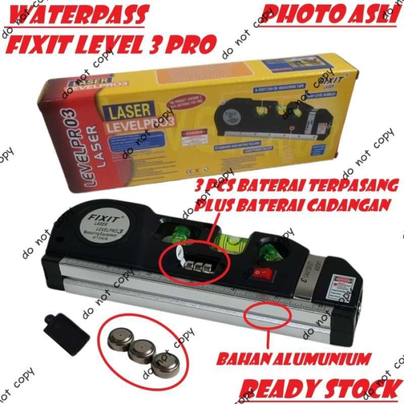 Jual Waterpass Fixit Level Pro 3 Water Pass Meteran Laser Up To 250 Cm ...