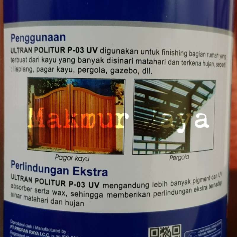 Jual Ultran P-03 Uv Politur Kayu Propan P03 Plitur Eksterior - Padouk ...