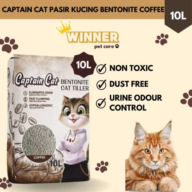 Promo Captain Cat Pasir Kucing Cat Litter Bentonite Coffee 10l Diskon 23% Di Seller Siba Store ...