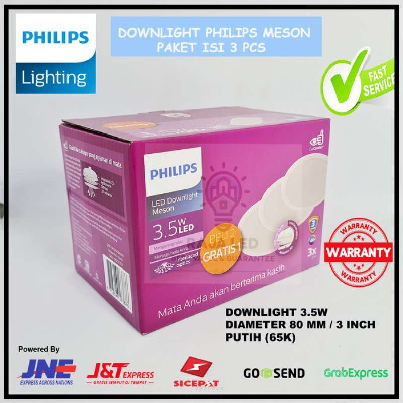 Jual Philips Downlight Led Meson Pack 3.5w 5w 9w 13w Watt 6500k Putih - 3.5 Watt Di Seller Yama ...