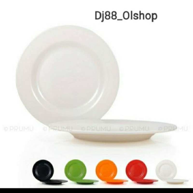 Jual Piring Makan Nasi Sayur Lauk Melamin Ceper Hitam Putih Warna Unica ...