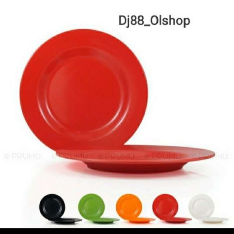 Jual Piring Makan Nasi Sayur Lauk Melamin Ceper Hitam Putih Warna Unica ...