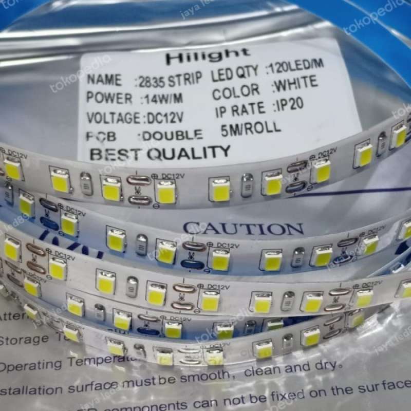 Jual Led Strip 2835 Mata Rapet Permeter 120 Led Dc 12v Warna Putih Dan ...