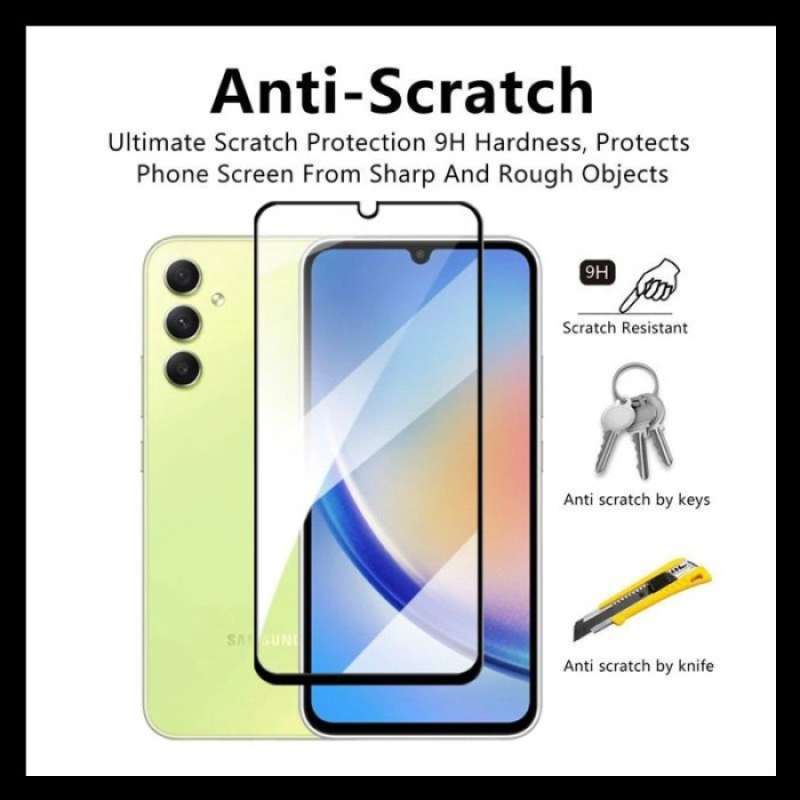 Promo Samsung Galaxy A15 / A25 / A35 / A55 5g 4g Tempered Glass Full Frame - Frame-hitam., Sam ...