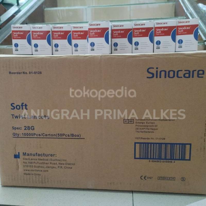 Promo 200 Box Sinocare Sinodraw Soft Twist Lancet 28g - Jarum Lancing ...