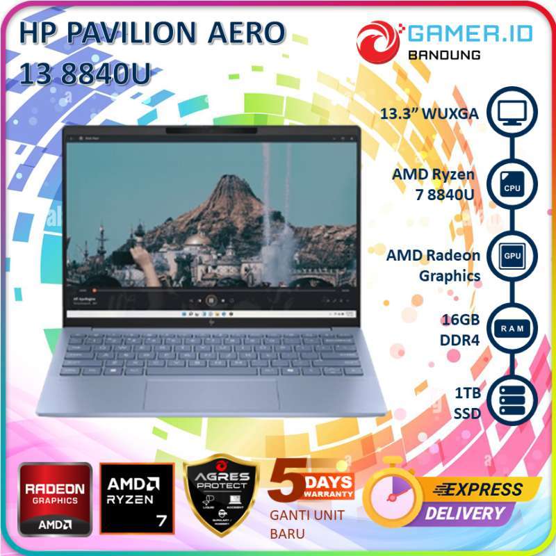 Jual Hp Pavilion Aero 13 Bf0888au Ryzen 7 8840u 16gb 1tb 13.3 Wuxga Ips ...
