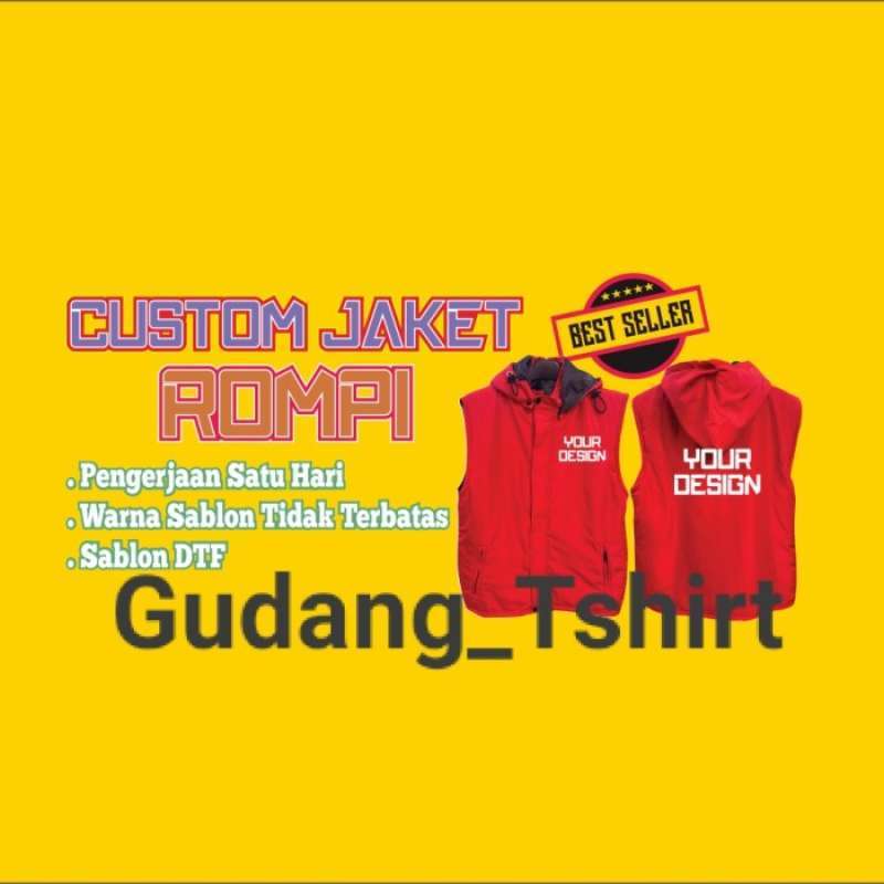 Promo Rompi Custom Satuan Sablon Dtf Model Uni Pria Dan Wanita - 1 Logo ...