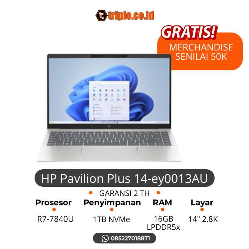 Jual Laptop Nb Hp Pavilion Plus 14-ey0013au Ryzen 7-7840u 16gb 1tb 14 ...