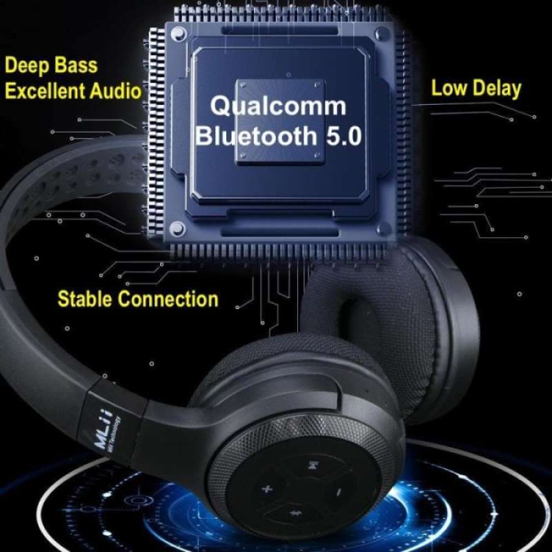 Promo Qualcomm 5.0 Mlii Hifi Extra Bass Bluetooth Headphone Wireless ...