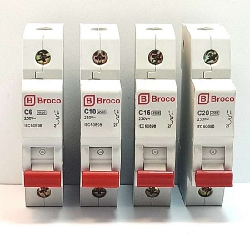 Jual Broco Mcb 1p 2a 4a 6a 10a 16a 20a 25a 32a 40 Amper 100% Original - Broco 16a Di Seller ...