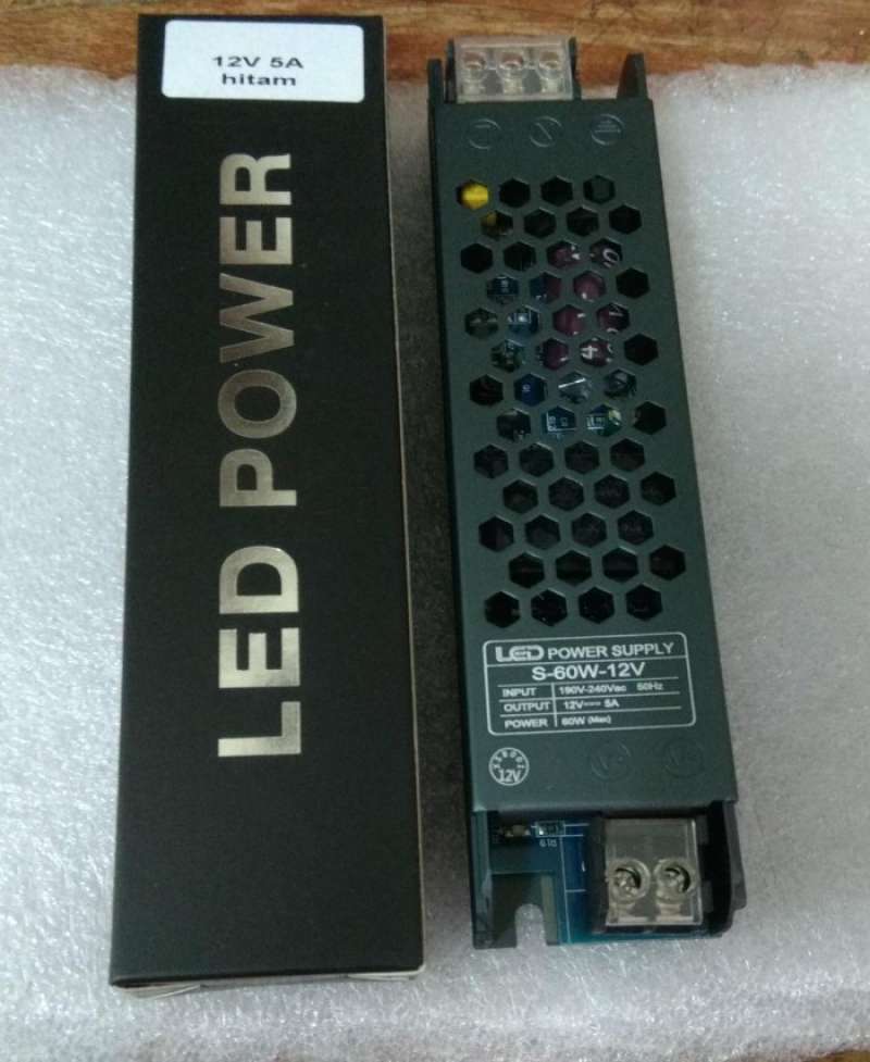 Jual Power Supply Led Slim Black Series 12 Volt | Adaptor Kecil | Trafo ...