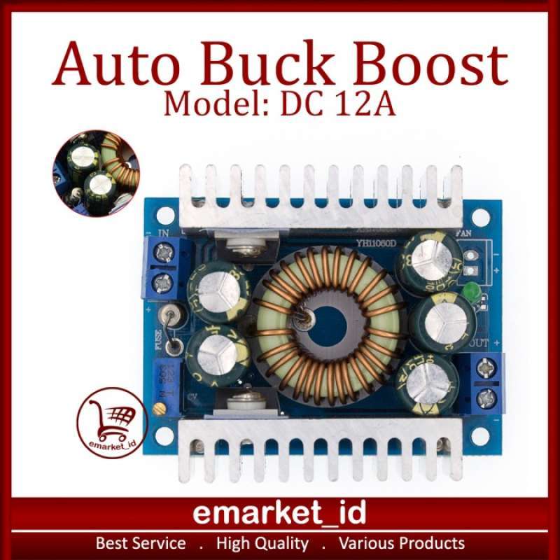Jual Auto Buck Boost Dc 12a / Modul Daya Step Down Up / Module Tegangan ...