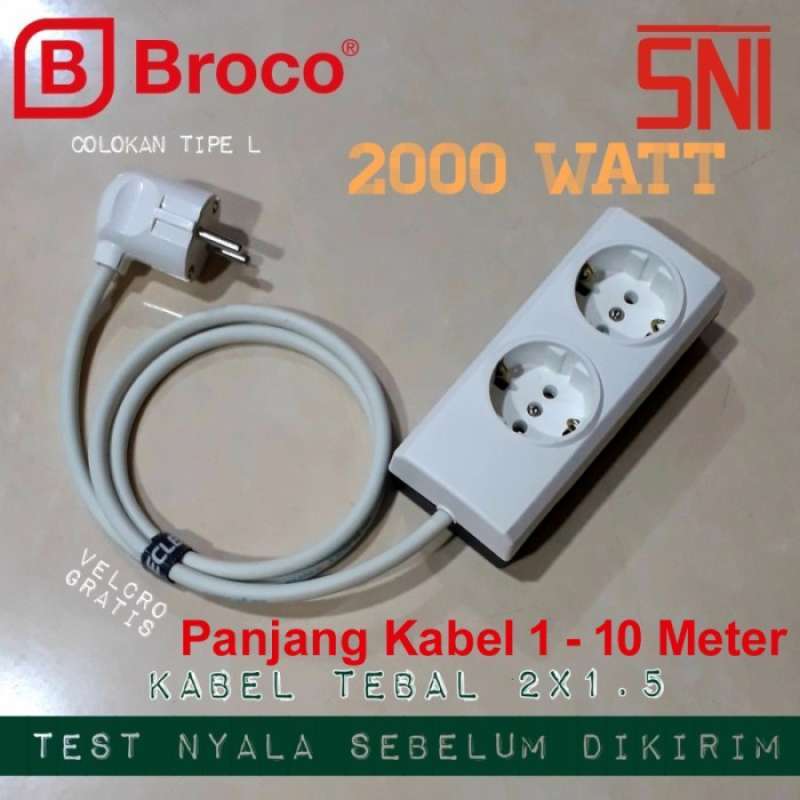 Jual Kabel Extension Tebal 2ã—1.5 Colokan Broco 2 Lubang 1 Di Seller ...