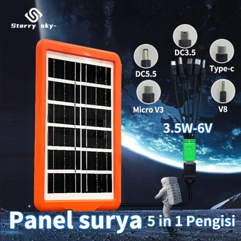 Jual Solar Panel 5 In 1 Pengisi Solar Cell Panel Surya 6v 3.5wp Polisilikon Di Seller Aghanim ...