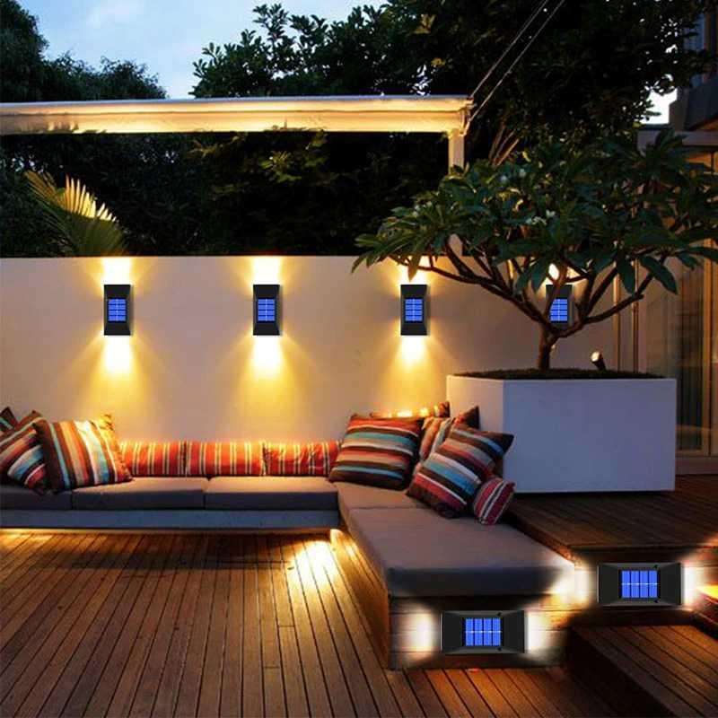 Jual Everso Lampu Dinding Solar Outdoor 2 Pcs Waterproof 6 Led Warm ...