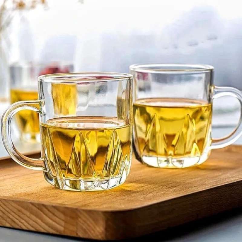 Promo Gelas Kaca Borosilicate Aesthetic Tebal Set 6 Tahan Panas Dingin 220ml Diskon 23% Di ...