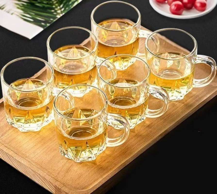 Promo Gelas Kaca Borosilicate Aesthetic Tebal Set 6 Tahan Panas Dingin ...