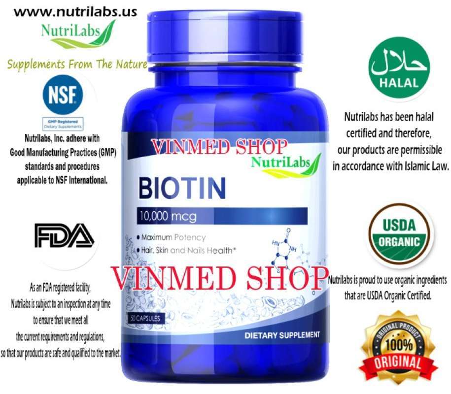 Promo Biotin Nutrilabs 10.000 Mcg Isi 50 Capsules Original Usa 100% Diskon 33% Di Seller Aninda ...