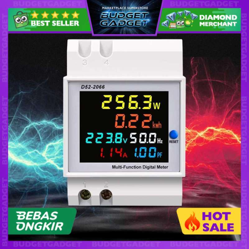Jual Meteran Listrik Digital Display Din Rail Single Phase 300v 100a ...