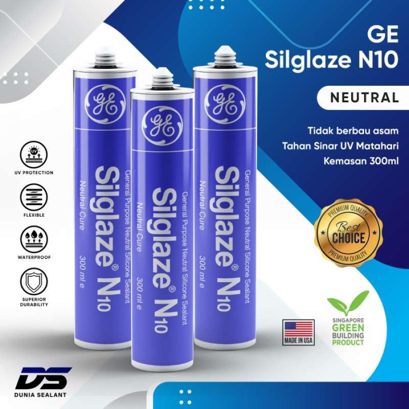 Jual Silicone Sealant Lem Kaca Silikon Silen Ge Silglaze N10 - Hitam Di ...