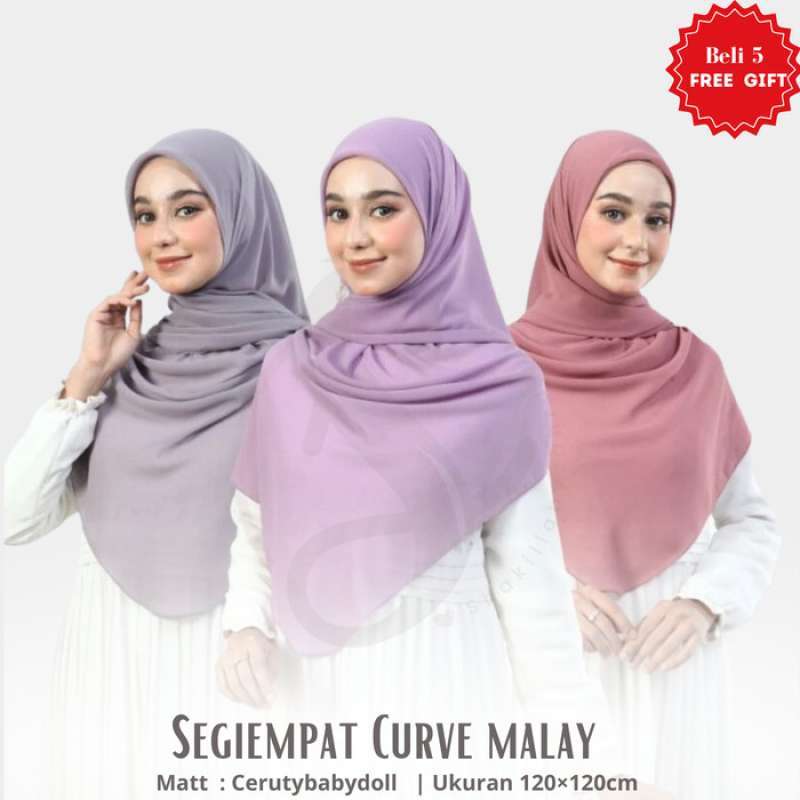 Jual Hijab Segi Empat Oval Malay Jilbab Segi Empat Ceruty Babydoll ...