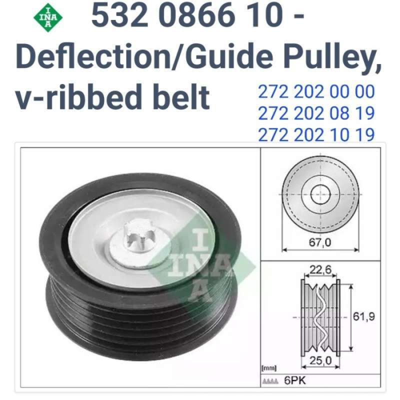 Promo Ina Tensioner Fan Belt Mercedes W203 W204 W211 W212 M272 Diskon ...