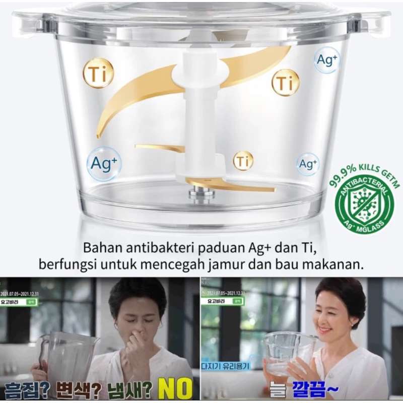 Jual Mecoo Aesthetic 5 In 1 Antibacterial Odorless Chopper / Blender ...