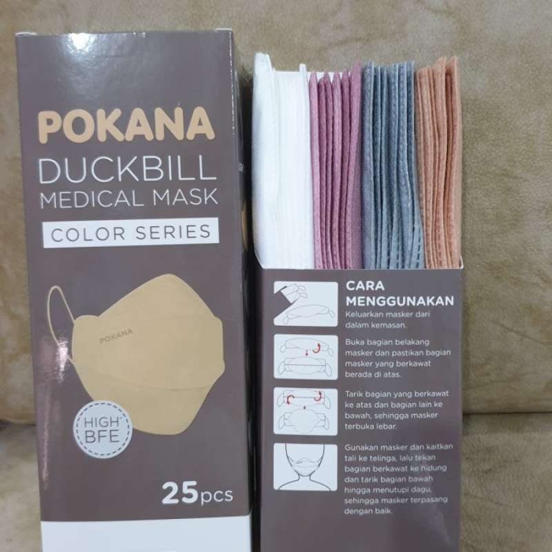 Promo Masker Pokana Duckbill-4ply Earloop Mixed Light & Dark Colors ...