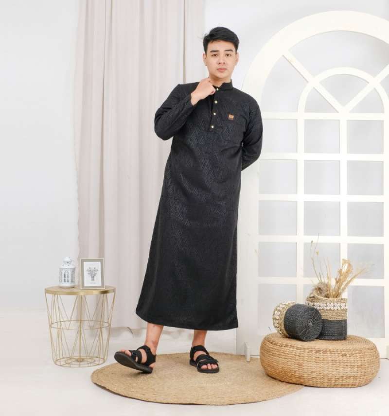 Jual Jubah Gamis Pria Baju Koko Model Pakistan Pakaian Busana Muslim Arab 6 - Hitam M Di Seller ...