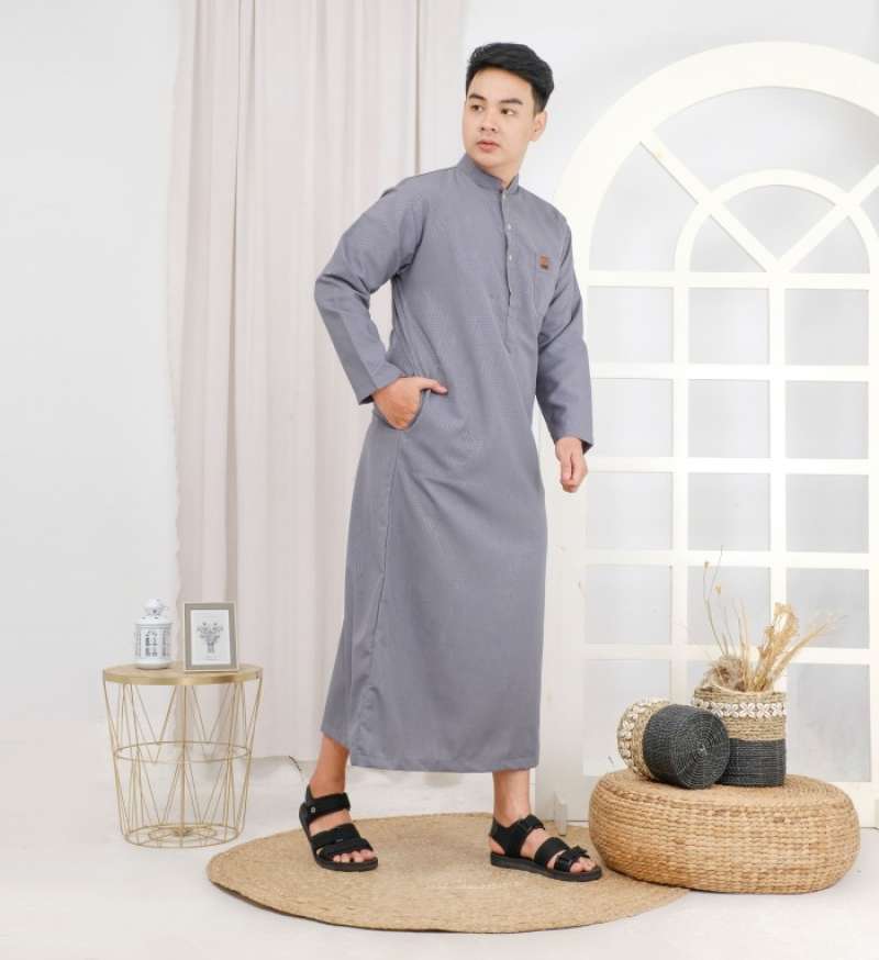 Jual Jubah Gamis Pria Baju Koko Model Pakistan Pakaian Busana Muslim Arab 6 - Abu-abu M Di ...