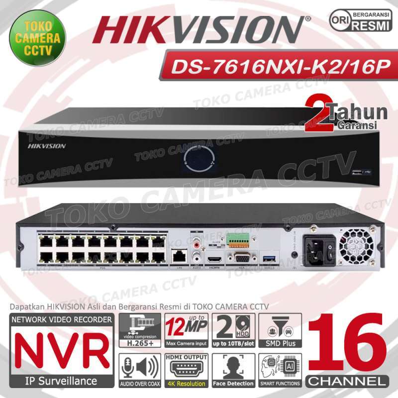 Jual Nvr 16 Channel Hikvision Ds-7616nxi-k2/16p Nvr 16ch Poe 32mp 2hdd Di Seller Toko Camera ...