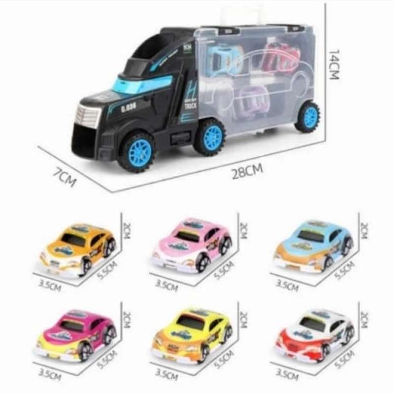 Promo Mainan Mobil Container Diy Truck Slide Storage Truck Truk Garasi ...