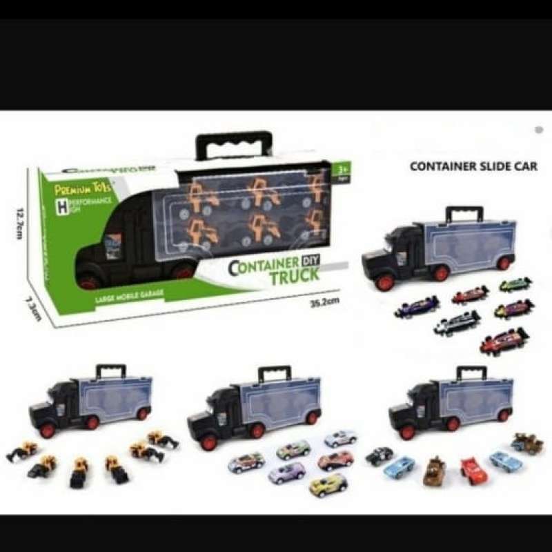 Promo Mainan Mobil Container Diy Truck Slide Storage Truck Truk Garasi ...