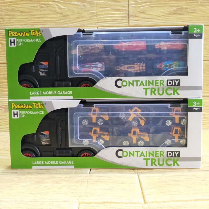 Promo Mainan Mobil Container Diy Truck Slide Storage Truck Truk Garasi ...