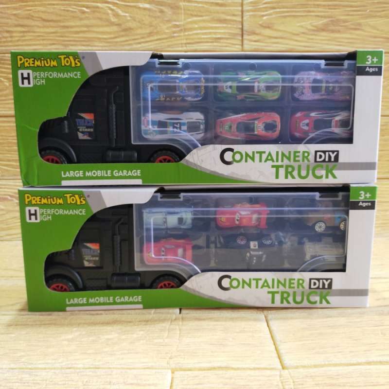 Promo Mainan Mobil Container Diy Truck Slide Storage Truck Truk Garasi ...