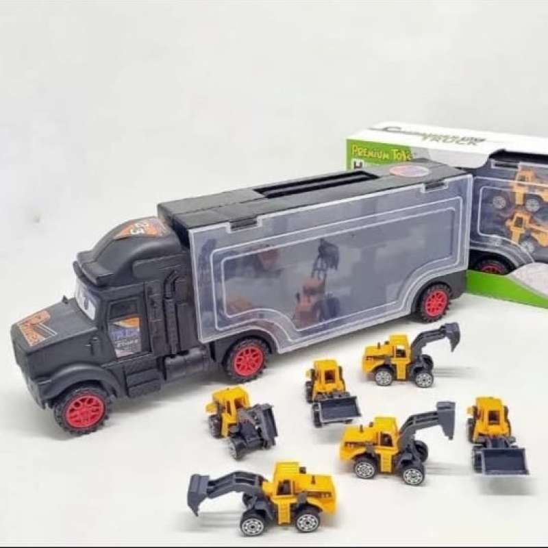 Promo Mainan Mobil Container Diy Truck Slide Storage Truck Truk Garasi ...