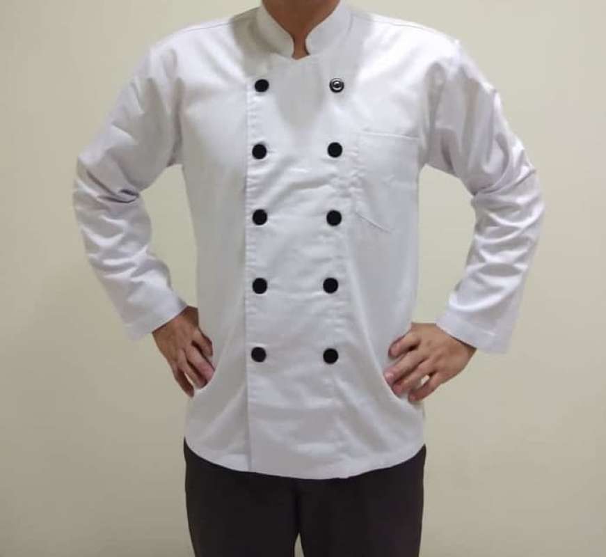 Jual Baju Koki Seragam Chef Lengan Panjang Putih Harga Murah Kualitas ...