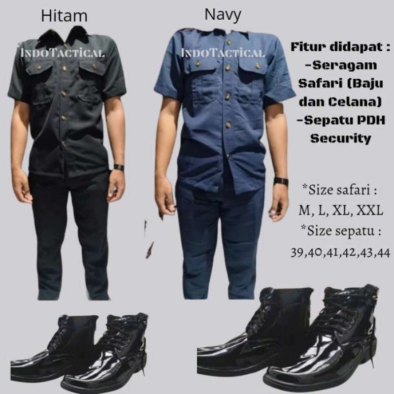 Jual Seragam Safari Security Pluss Sepatu Pdh Termurah Safari Supir ...