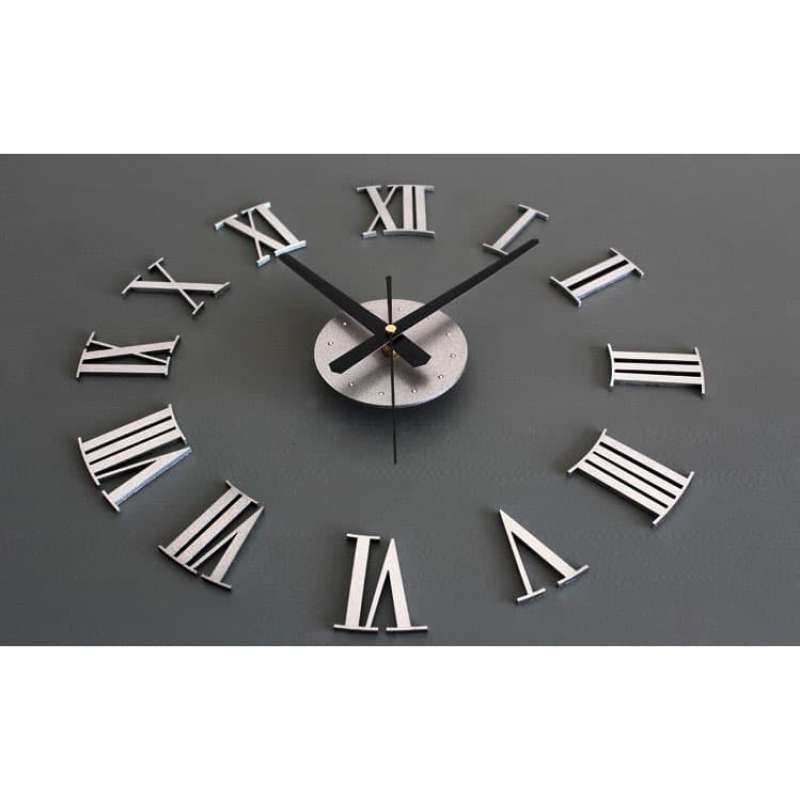 Jual Jam Dinding Besar Raksasa Angka Romawi 3d Giant Wall Clock Diy ...
