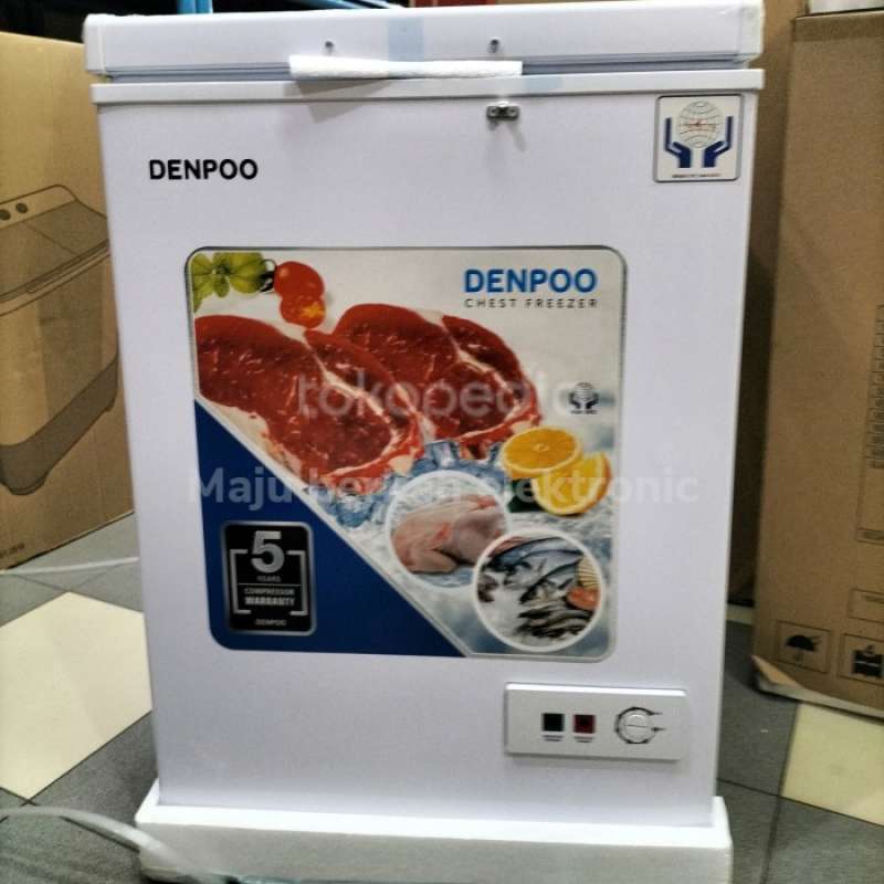 Promo Chest Freezer Denpo Scf 128 Cg Resmi Termurah Diskon 3% Di Seller ...