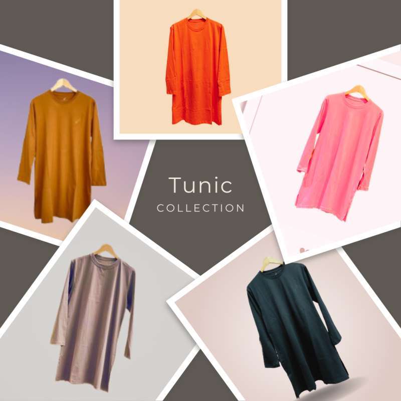 Jual Starwear - Kaos Tunik Polos Cotton Combed Biowash 24s Side Slit ...