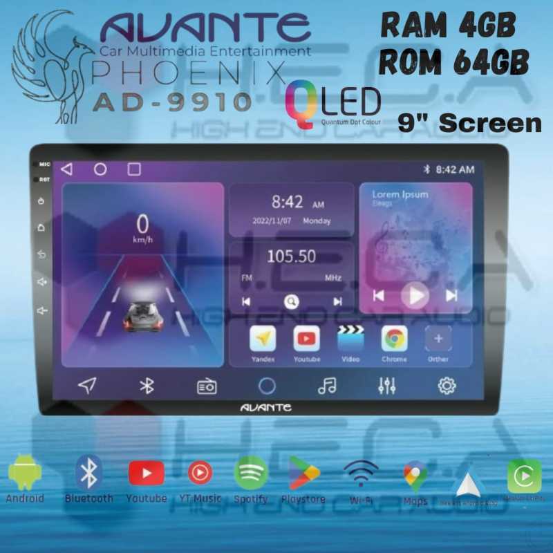 Jual Avante Phoenix Ad-9910 Qled 9 4/64 Gb Head Unit Android Tape Mobil ...