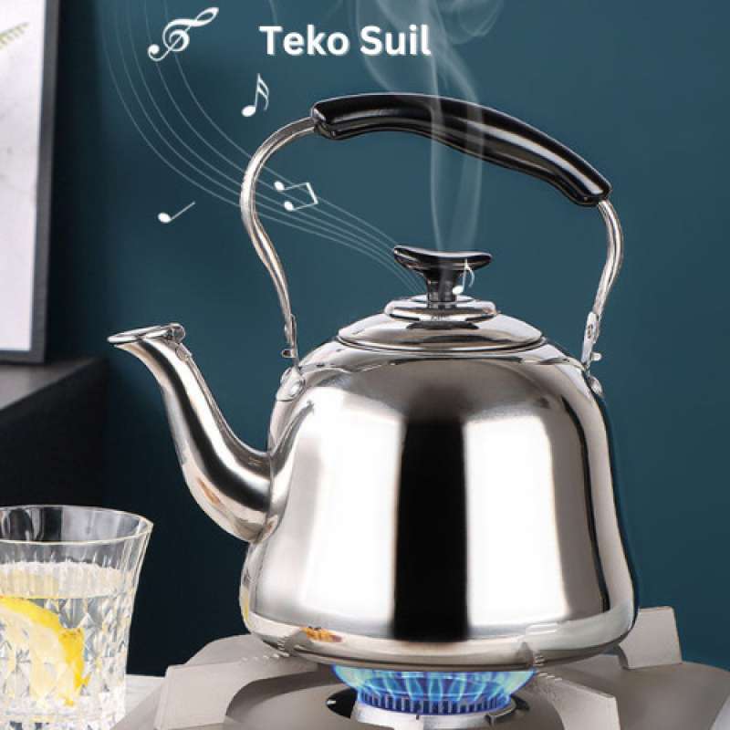 Jual Teko Stainless Steel Ceret Air Panas Ceret Bunyi Siul - Ollahom - 5 Liter Di Seller Belanja ...