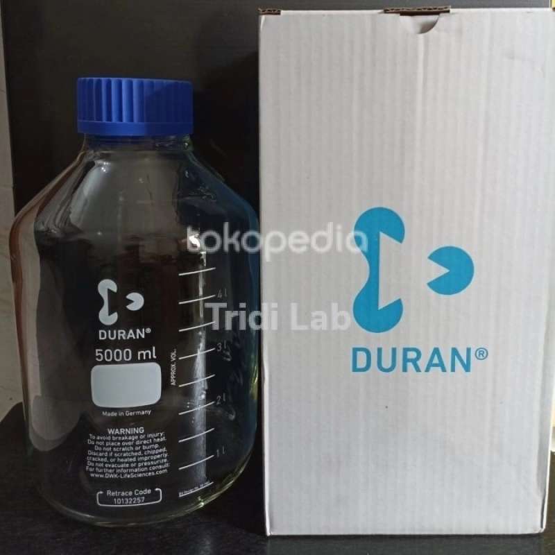 Promo Laboratory Bottle Wide Mouth Clear 5000 Ml Duran Botol Mulut ...