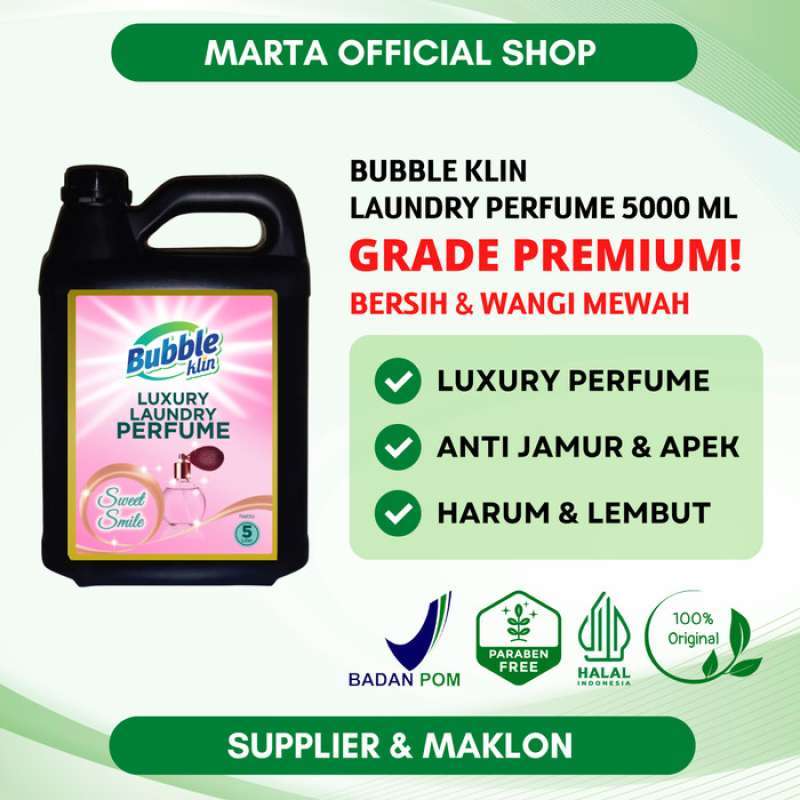 Promo Laundry Perfume Pewangi Pelembut Pakaian Bubble Klin A Hotel 5l Diskon 23% Di Seller ...