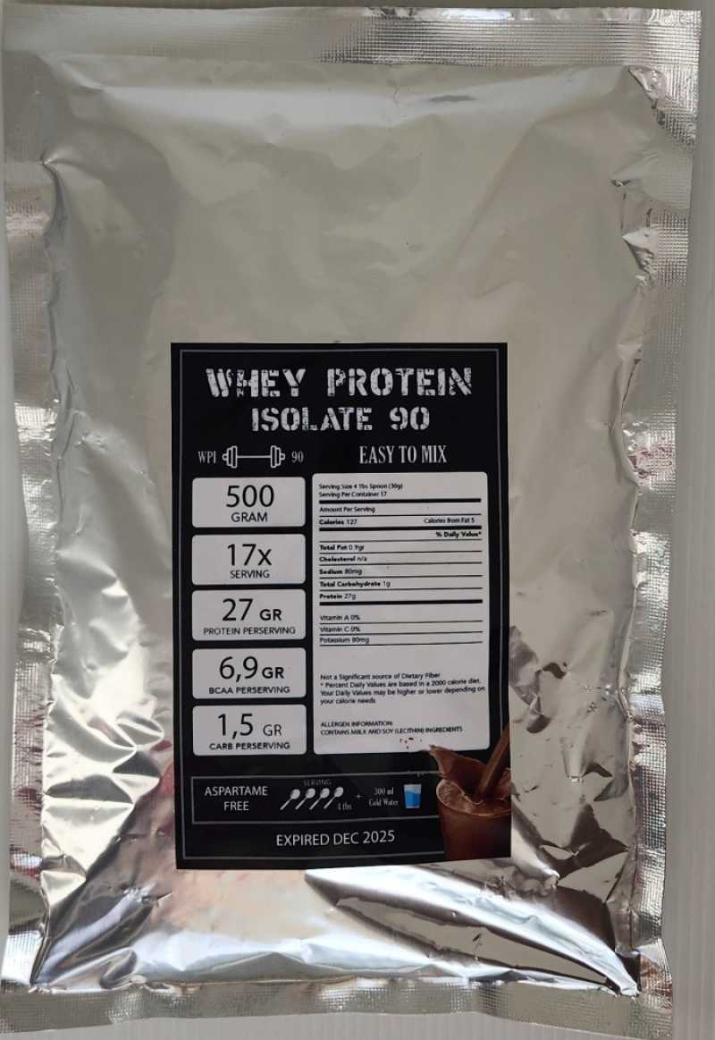 Promo Susu Whey Protein Isolate Wpi 90 Rasa Coklat 500 Gram Diskon 23% ...