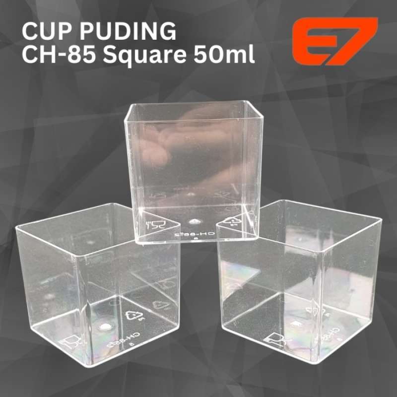 Promo Cup Puding Kotak 50ml - Dessert Jelly Cup Ch-85 - Sauce Cup ...
