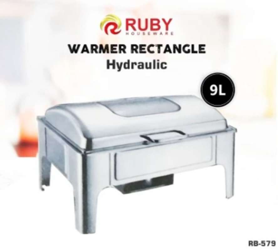 Promo Ruby Chafing Dish Roll Top Segi Warmer Rectangle Hidrolik 9l Rb ...