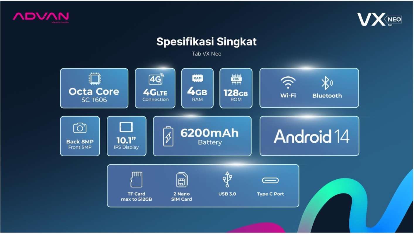 Jual Advan Tab Vx Neo 4/128gb 4g Garansi Resmi Di Seller Senjaya ...